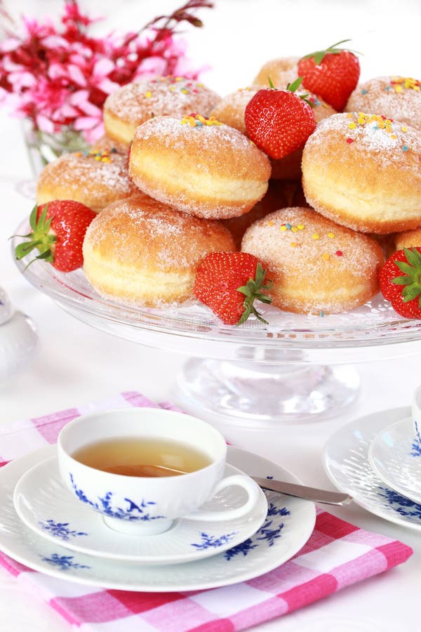 Berliner - Doughnut Filled with Strawberry Jam Stock Image - Image of ...