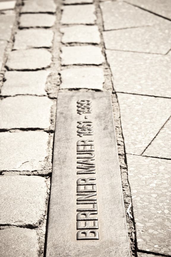 Berliner Wall Cobblestone Run Editorial Image - Image of berlin ...