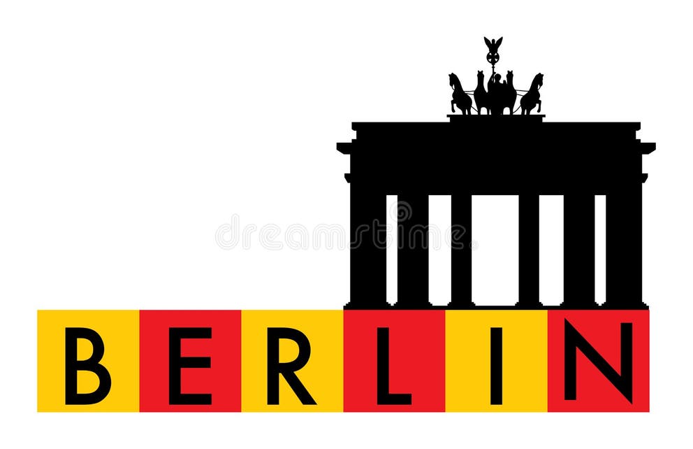 Berlin and Brandenburg Gate Design Stock Vector - Illustration of ...