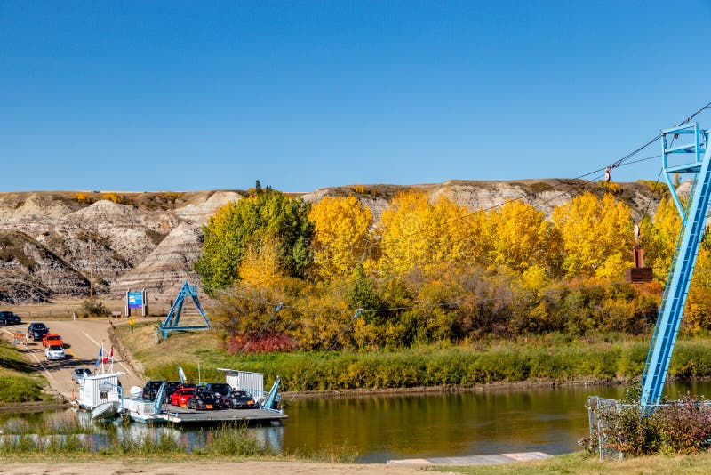 Berloit Ferry Crossing the Red Deer River. Starland County Alberta ...