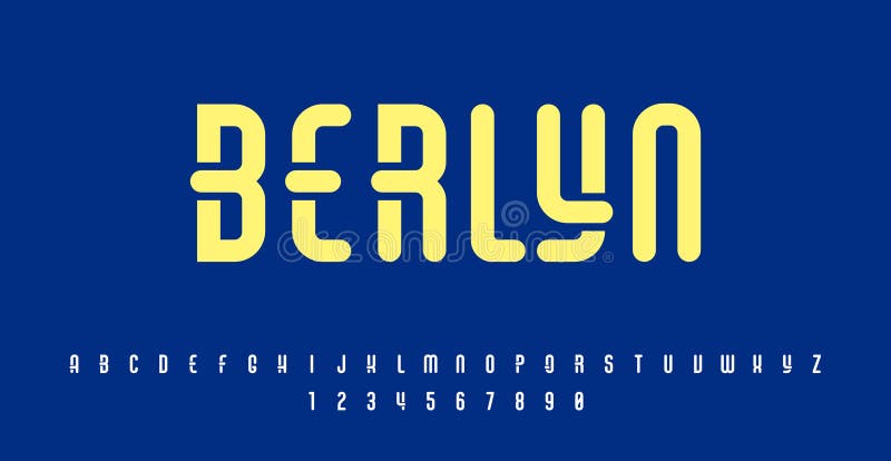 Berlyn Modern Compact Condensed Typeface Font Stock Vector ...