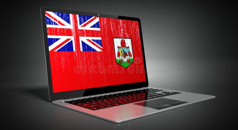Bermuda - Country Flag and Binary Code on Laptop Screen Stock ...