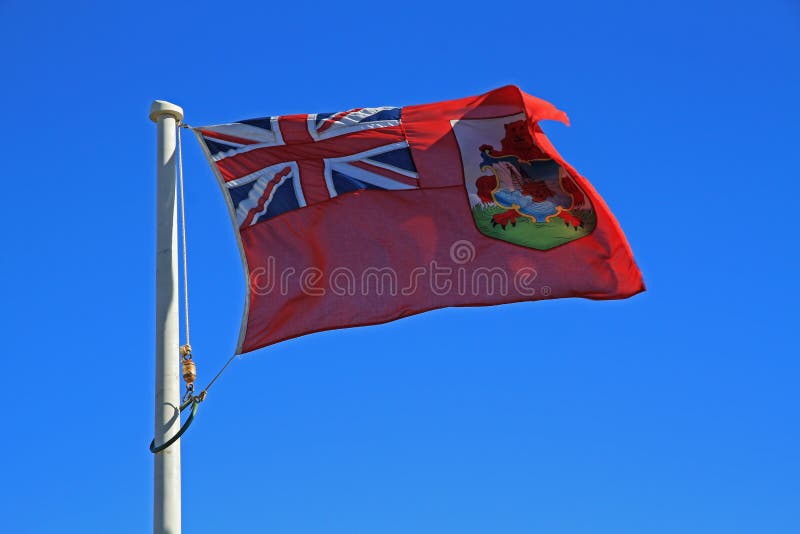 Bermuda Flag, Against a Blue Sky Stock Image - Image of islands, travel ...