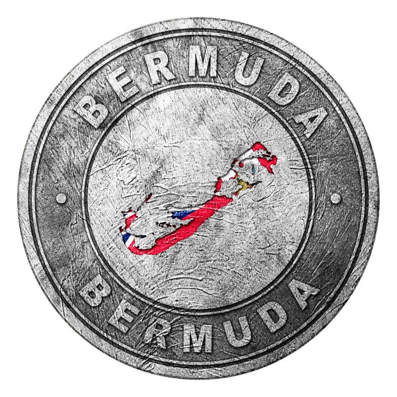 Bermuda Flag Button with Map Stock Illustration - Illustration of ...