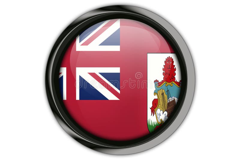 Bermuda Flag in the Button Pin Isolated on White Background Stock ...