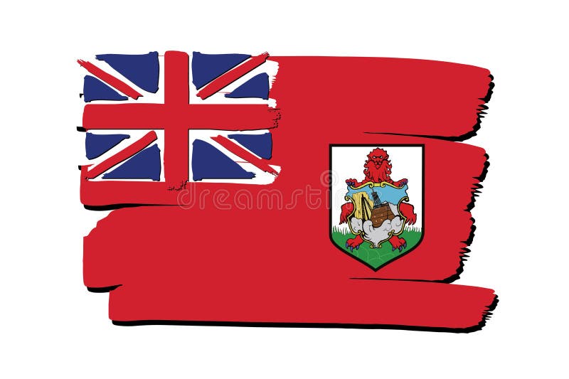 Bermuda Flag with Colored Hand Drawn Lines in Vector Format Stock ...