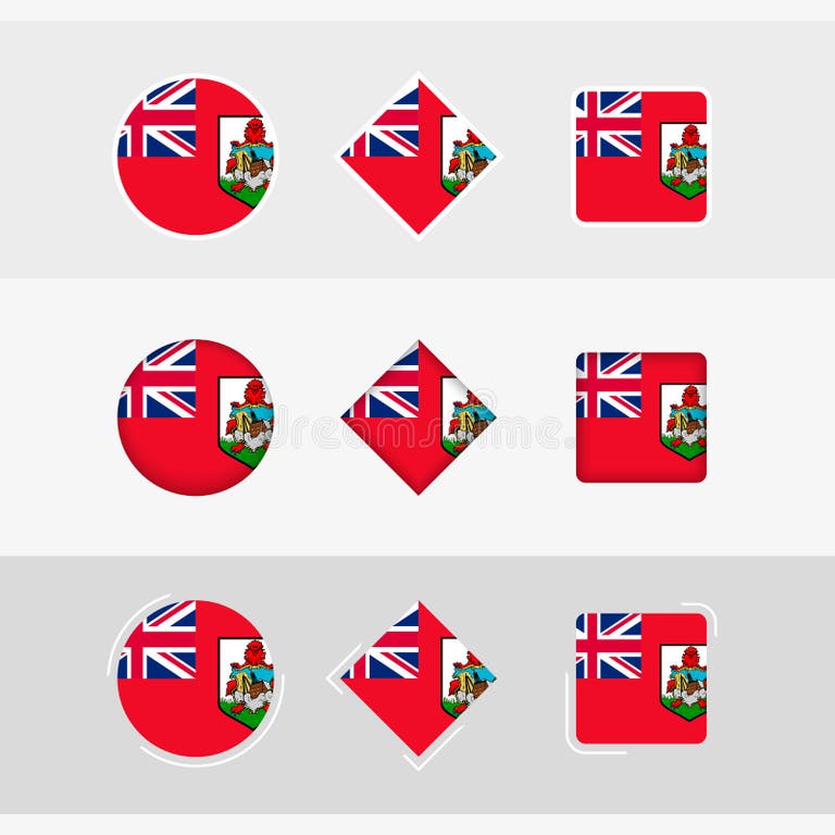 Bermuda Flag Icons Set, Vector Flag of Bermuda Stock Vector ...