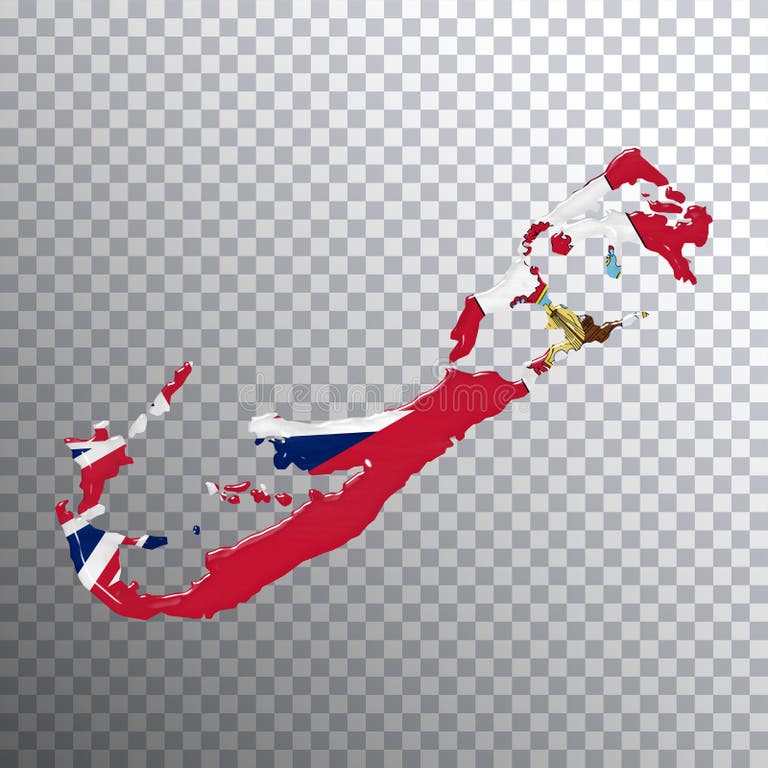 Bermuda Flag and Map, Transparent Background Stock Illustration ...