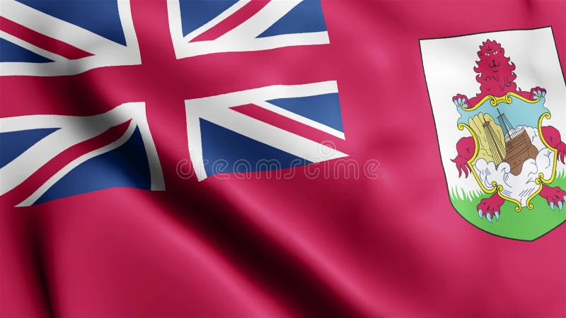 Bermuda Flag Video Waving in Wind. Bermuda Flag Wave Loop Waving in ...