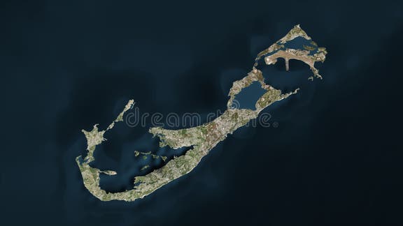 Bermuda Highlighted. High-res Satellite Stock Illustration ...