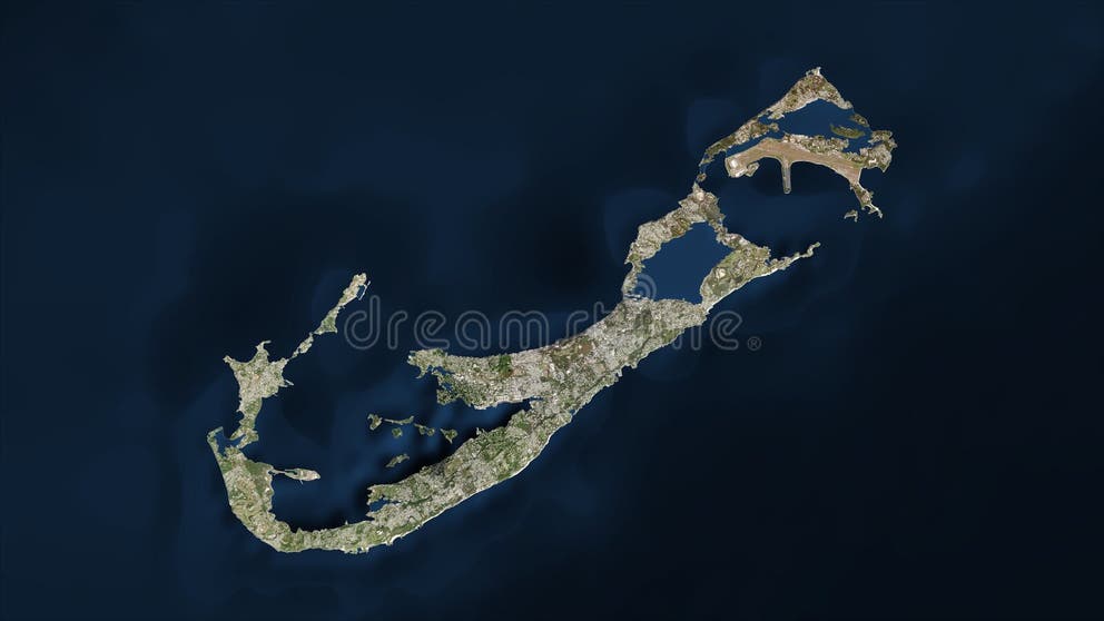 Bermuda Highlighted. Low-res Satellite Stock Illustration ...
