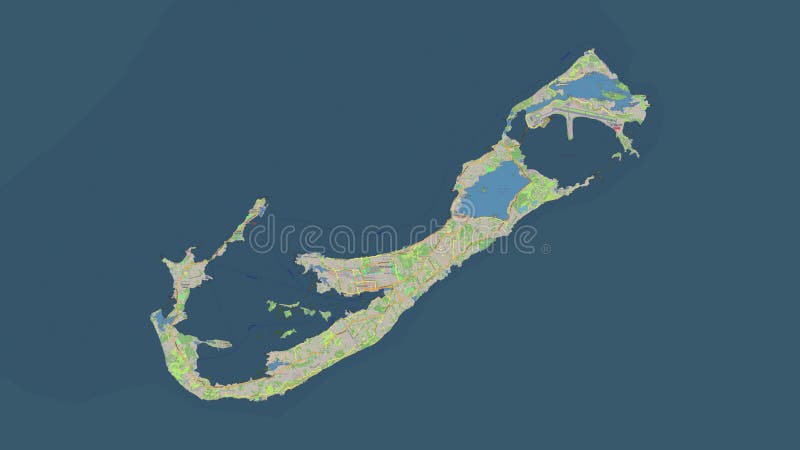 Bermuda Highlighted. Topo Standard Stock Illustration - Illustration of ...
