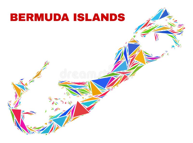 Bermuda Islands Map - Mosaic of Color Triangles Stock Vector ...