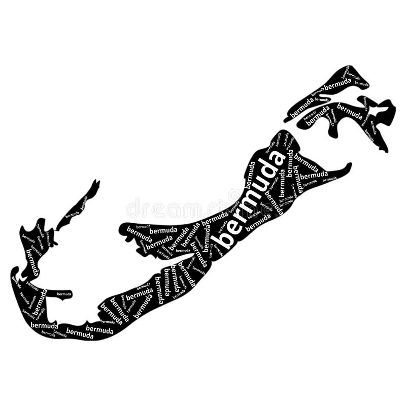 Bermuda Map with Name. Isolated White Background Stock Illustration ...