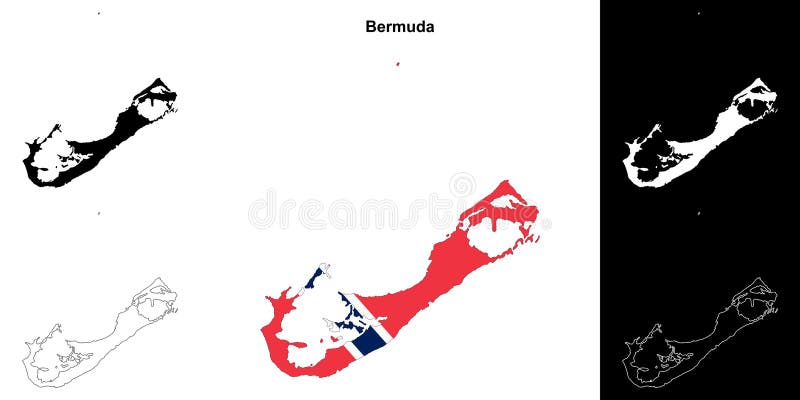 Bermuda outline map stock vector. Illustration of boundaries - 323783296