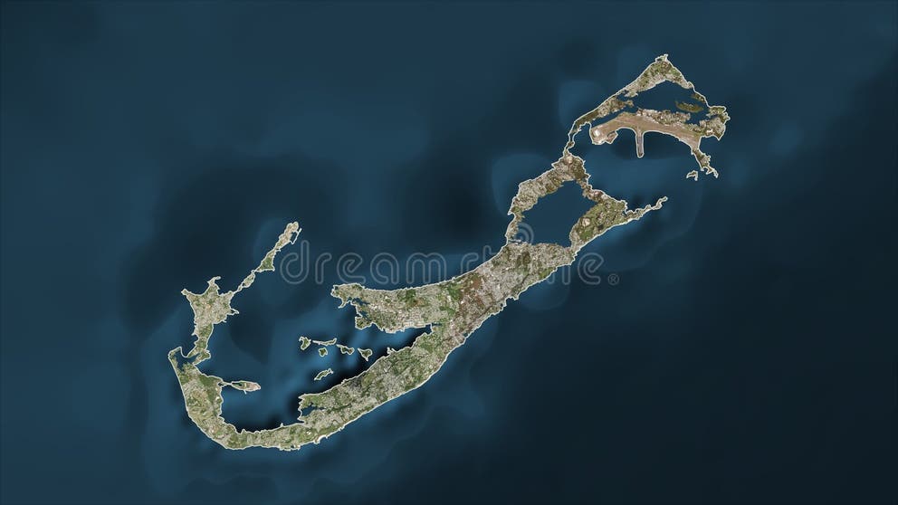 Bermuda Outlined. High-res Satellite Stock Illustration - Illustration ...