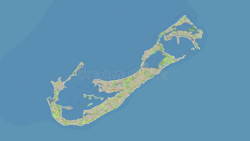 Bermuda Outlined. Topo Standard Stock Illustration - Illustration of ...