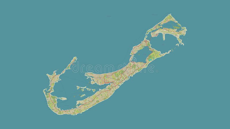 Bermuda Outlined. Topo Humanitarian Stock Illustration - Illustration ...