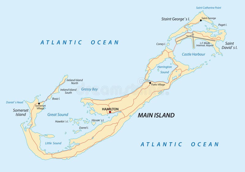 Bermuda road map stock illustration. Illustration of country - 67672109