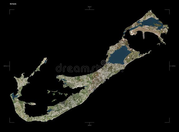Bermuda Shape on Black. High-res Satellite Stock Illustration ...