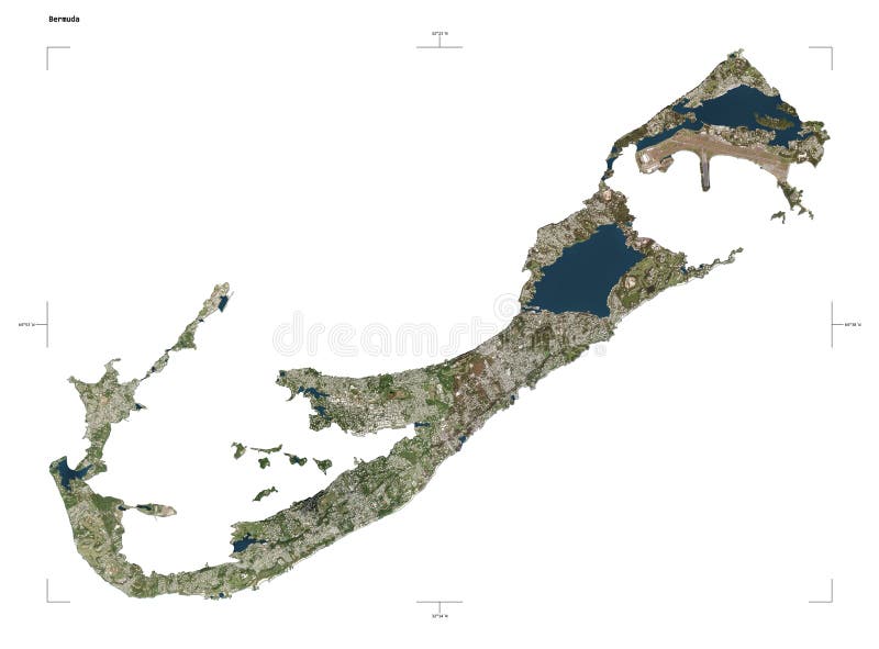 Bermuda Shape on White. High-res Satellite Stock Illustration ...