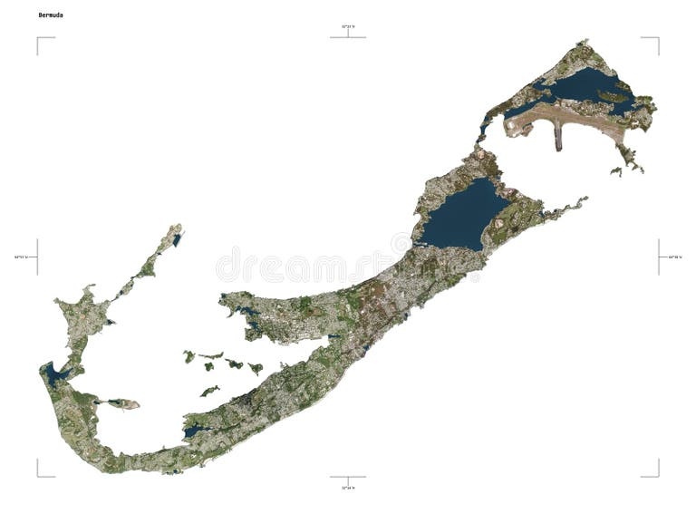 Bermuda Shape on White. High-res Satellite Stock Illustration ...