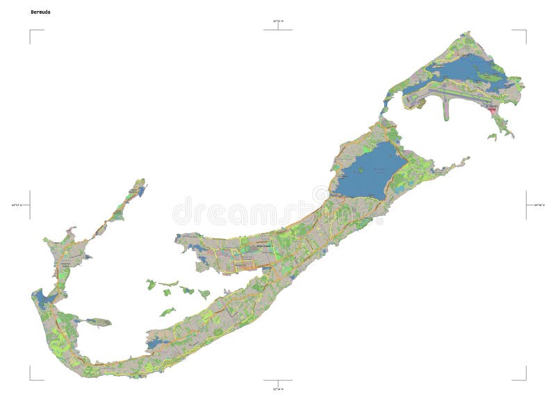Bermuda Shape on White. Topo Standard Stock Illustration - Illustration ...