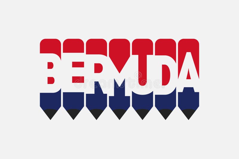 Bermuda Text with Pencil Symbol Creative Ideas Design. Bermuda ...