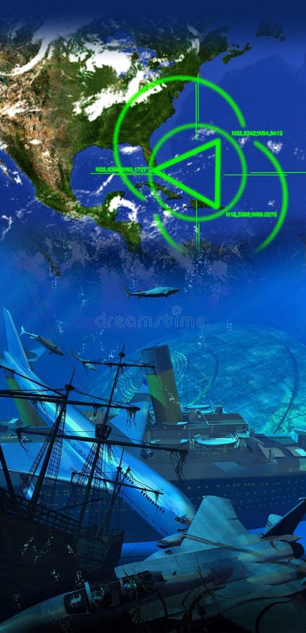 The Bermuda triangle stock illustration. Illustration of flying - 20560859
