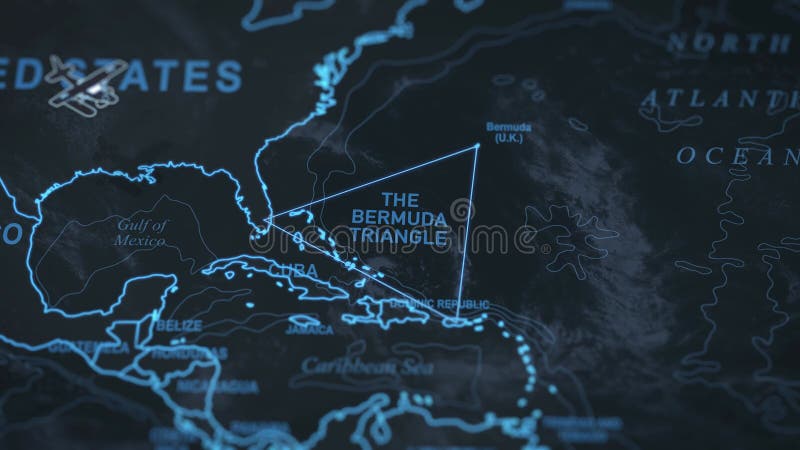 The Bermuda Triangle Map Animation. Stock Footage - Video of mythology ...