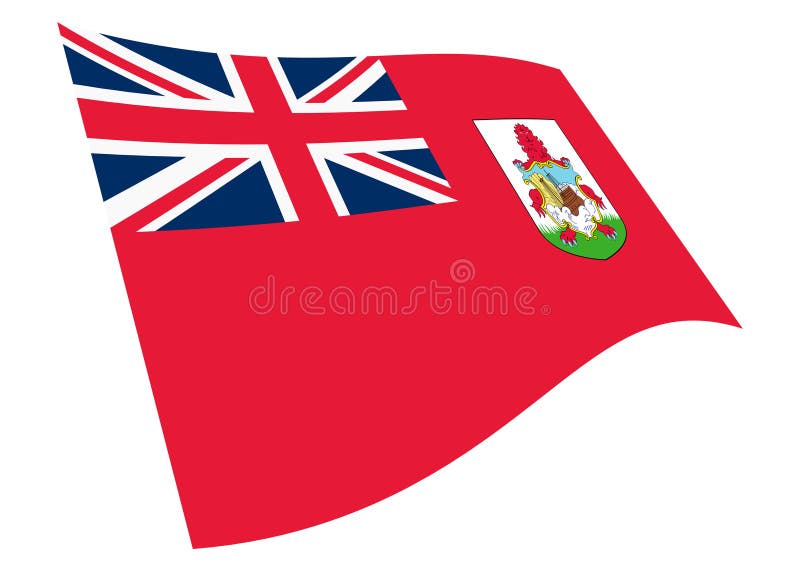 Bermuda Waving Flag 3d Illustration Isolated on White with Clipping ...