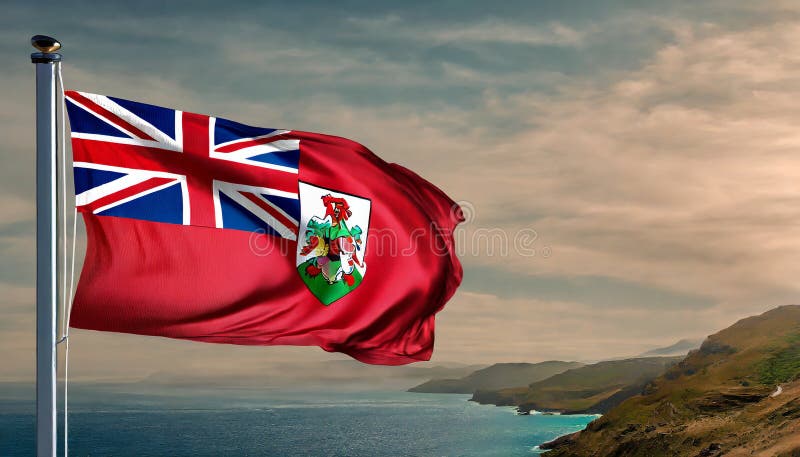 Bermuda Waving Flag stock illustration. Illustration of emblem - 299601034