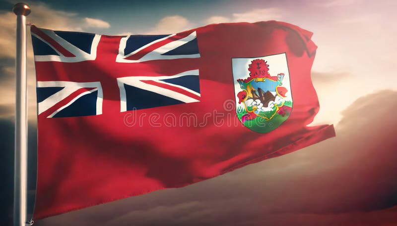 Bermuda Waving Flag stock illustration. Illustration of emblem - 299601682