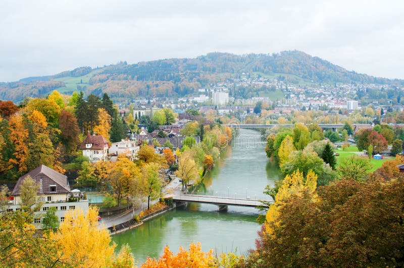 Bern in autumn stock image. Image of canal, europe, touristic - 20801323