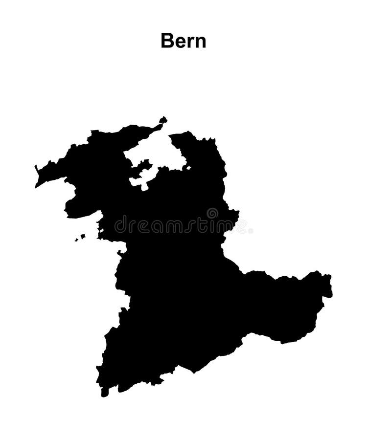 Bern outline map stock vector. Illustration of berne - 360655450