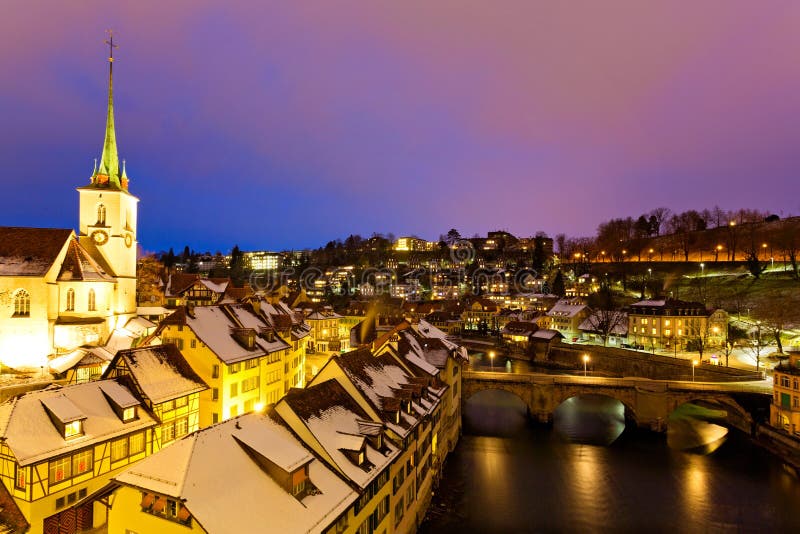 Ancient City of Bern in Winter, Switzerland Stock Image - Image of ...