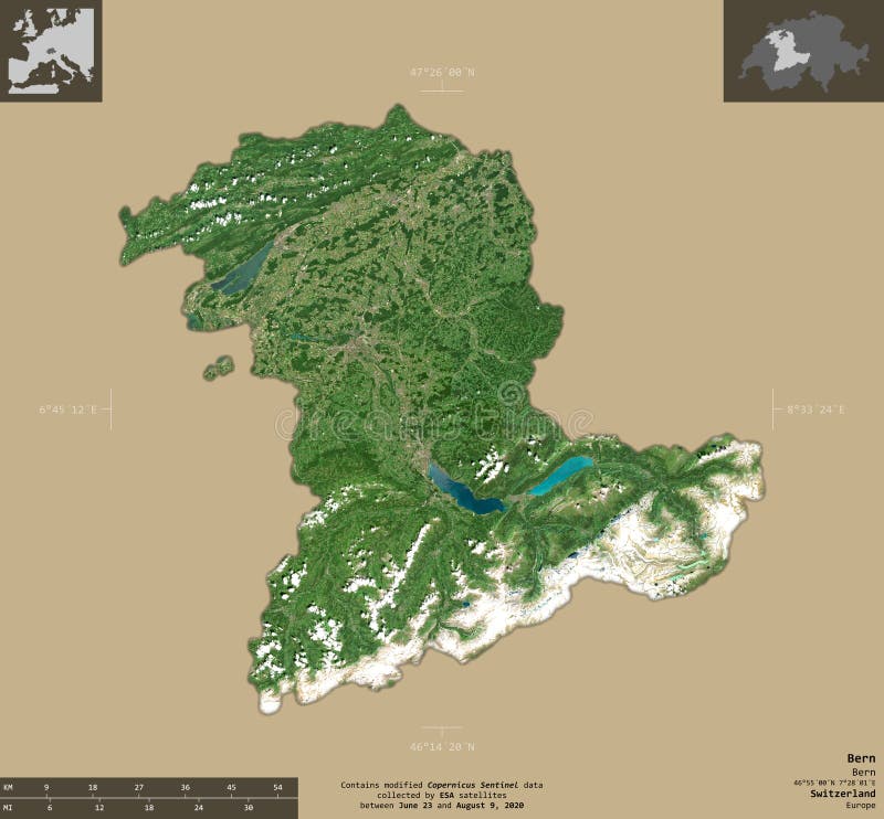 Bern, Switzerland - Composition. Sentinel-2 Satellite Stock ...