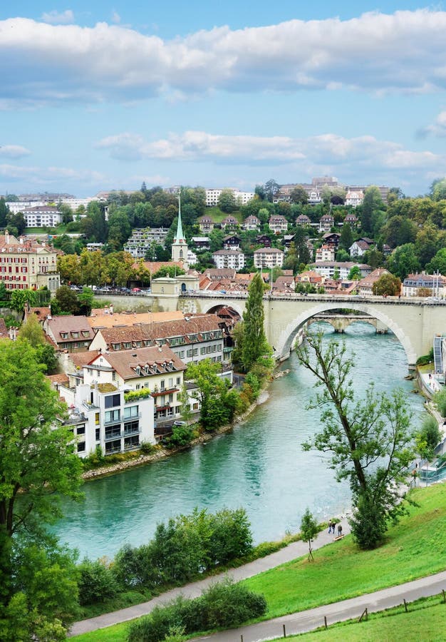 Bern Switzerland in Late Summer Stock Image - Image of cloudy, clouds ...