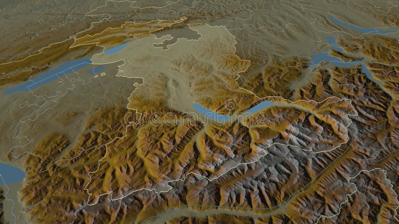 Bern, Switzerland - Outlined. Relief Stock Illustration - Illustration ...