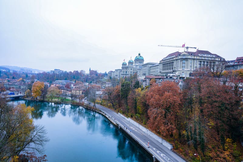Bern Town on a Riverside Swiss City Stock Photo - Image of berne ...