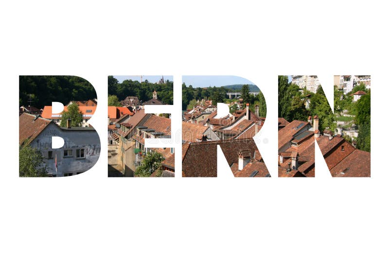 Bern word sign stock illustration. Illustration of collage - 237776177