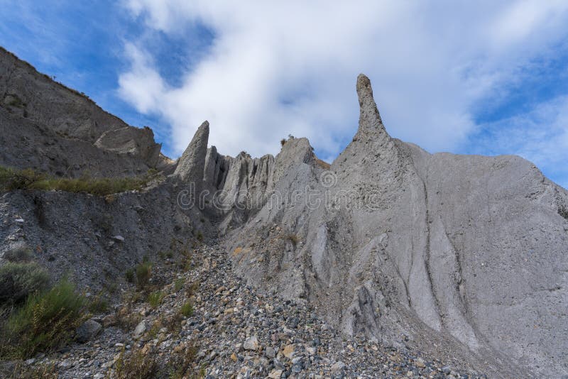Bernal Peak Area in Yator Spain Stock Image - Image of columns, ground ...