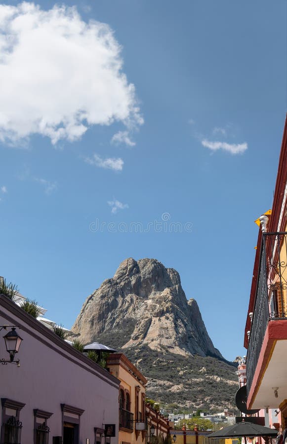 Bernal Peak, Monolith in Queretaro, Mexico, Buildings, and the Mountain ...