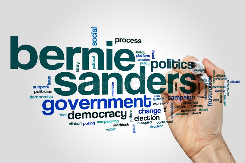 Bernie Sanders Word Cloud Concept on Grey Background Editorial Stock ...