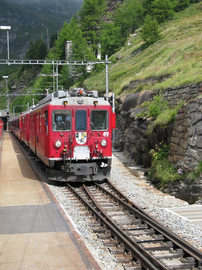 Bernina Express in Winter Time Editorial Stock Image - Image of cold ...