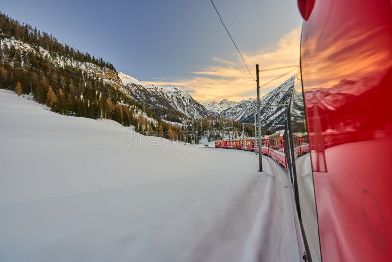 Train through the Alps stock image. Image of stream, engine - 2515765