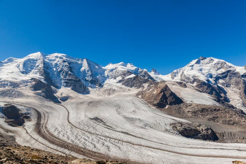 Catena Montuosa Di Bernina E Ghiacciaio Di Morteratsch Da Diavolezza ...