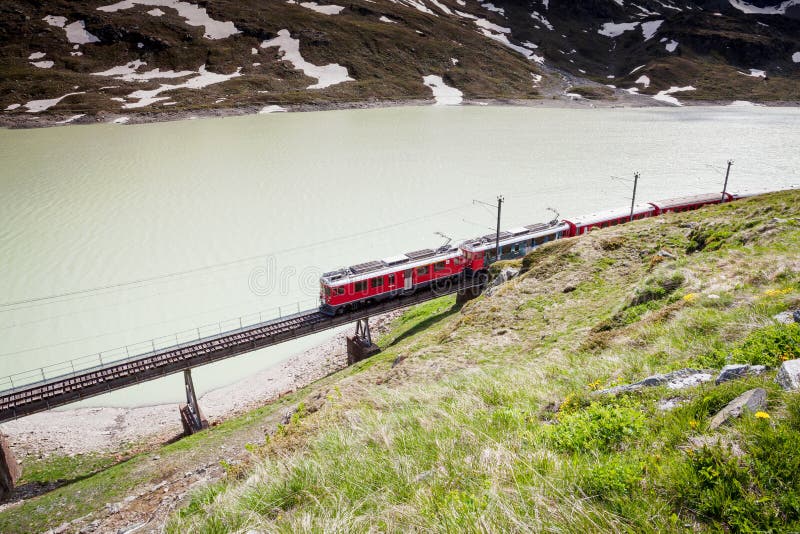 Red Train - Bernina Express Stock Photo - Image of line, outdoor: 165367116