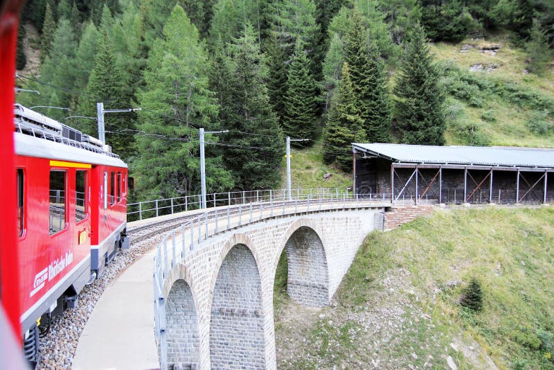 Bernina railway editorial image. Image of express, bernina - 70176355
