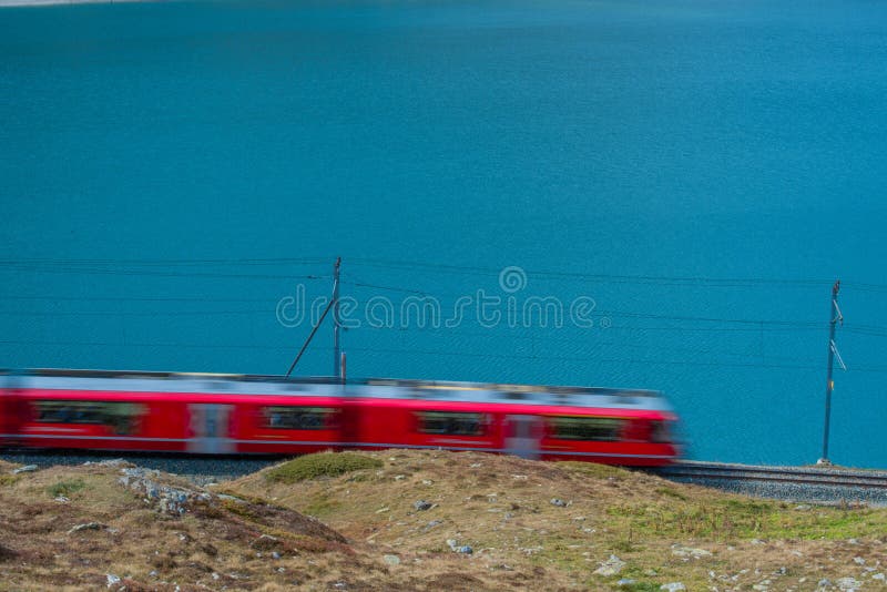 Bernina red train stock image. Image of track, carriage - 231142575